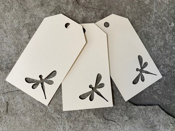12 Pc Gift Tag Dragonfly 2x3 Inches Neutral Tan - Etsy