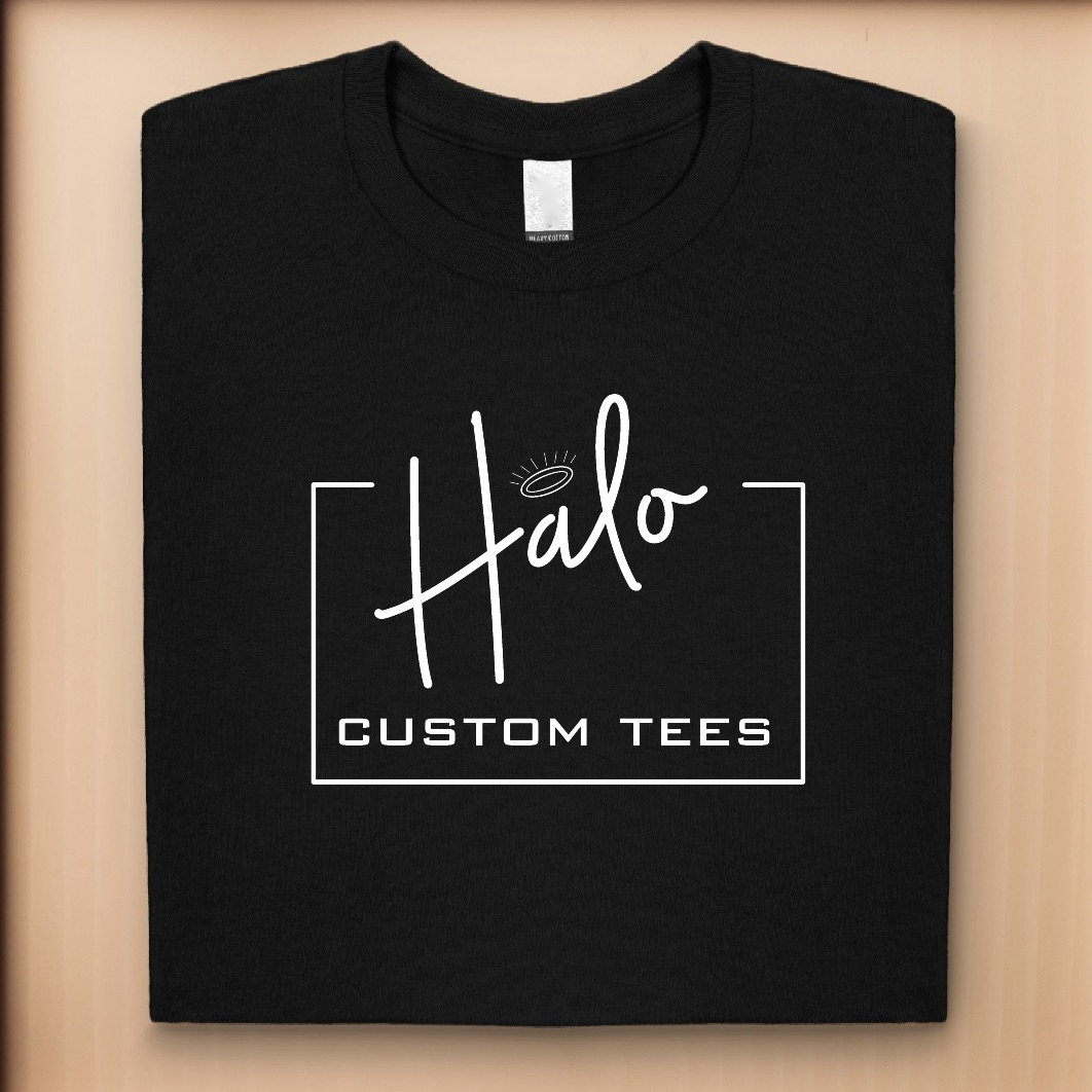 HALO CUSTOM TEES Our Custom Themed Logo Screen Printed T-shirt Image ...