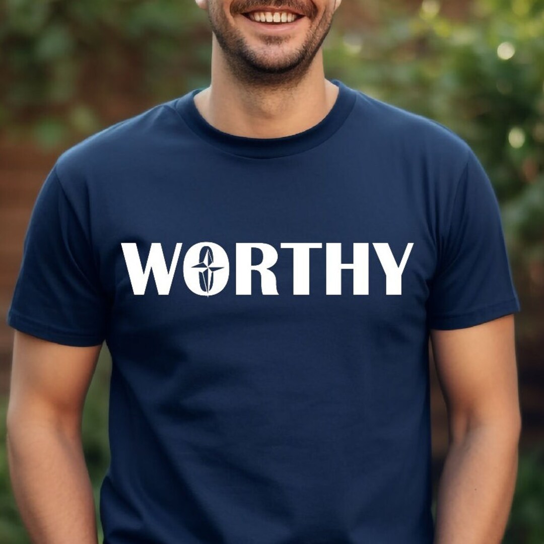 WORTHY! Custom Screen Printed Christian Themed T-shirt - Image White ...