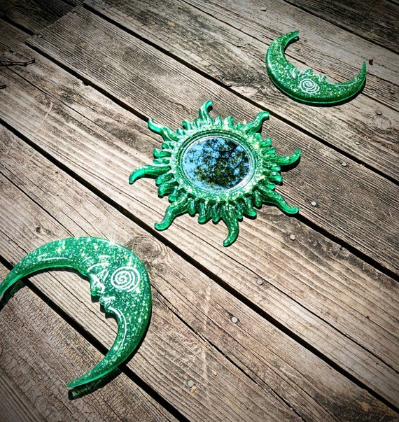 Sun & Moon Mirror Set of 3 Cottagecore Wiccan Celestial - Etsy