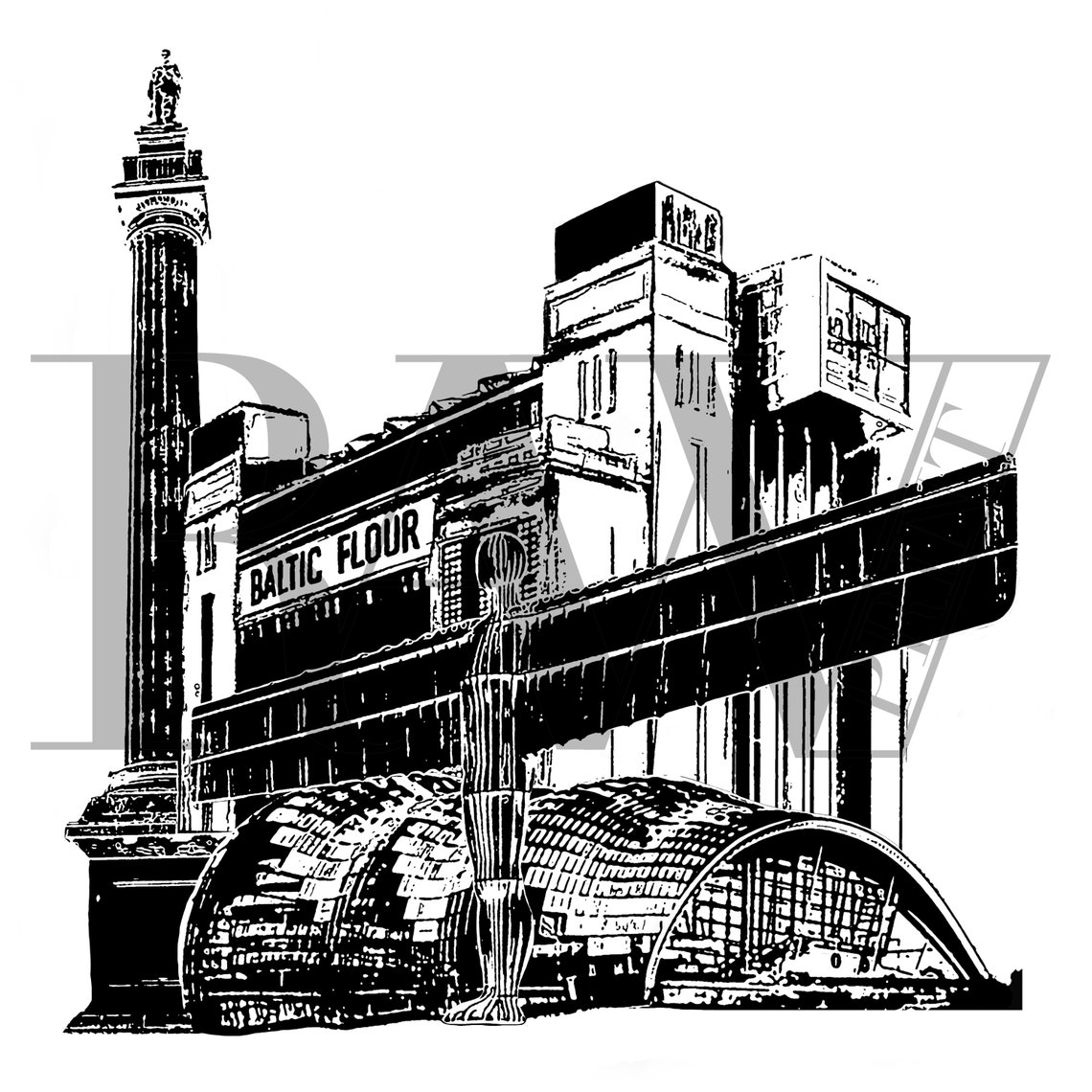 Newcastle Upon Tyne Art Print Newcastle UK Travel Print - Etsy UK