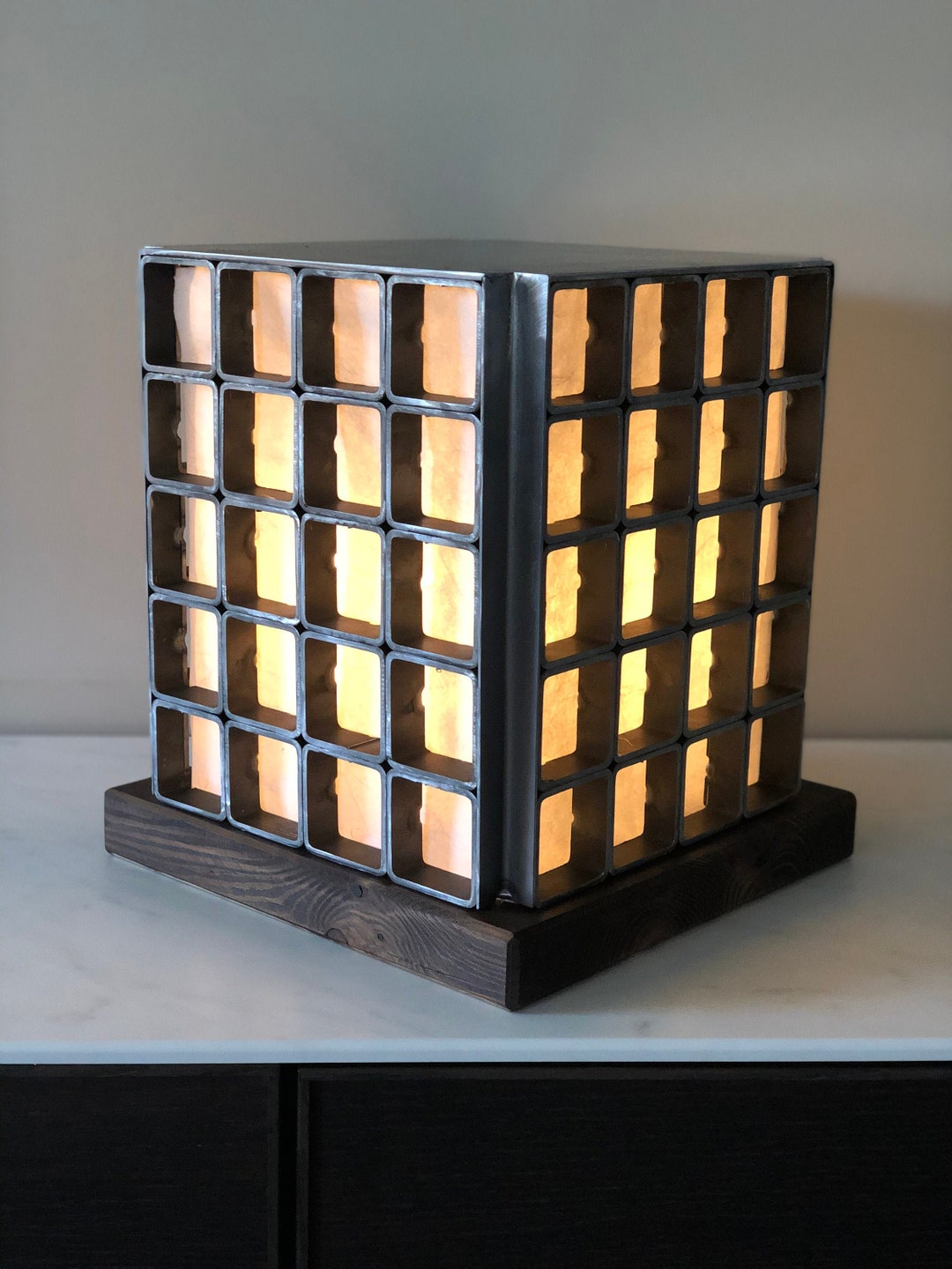 Handmade Welded Steel Lamp - Etsy