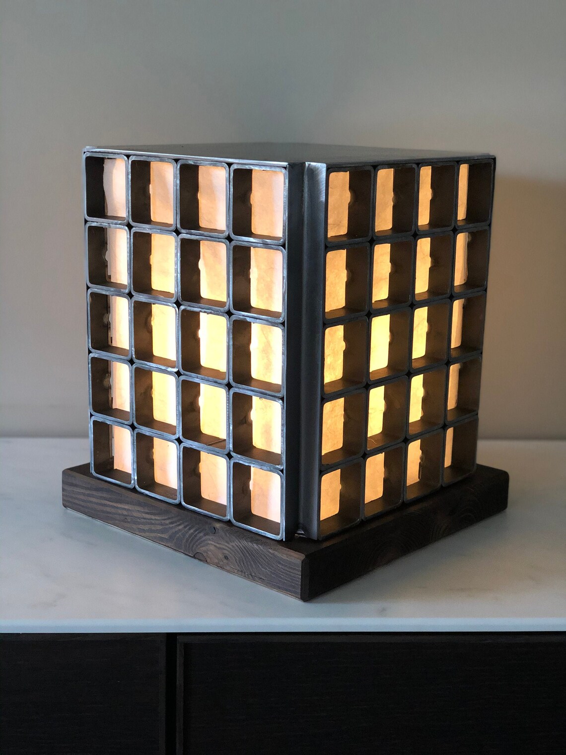 Handmade Welded Steel Lamp - Etsy