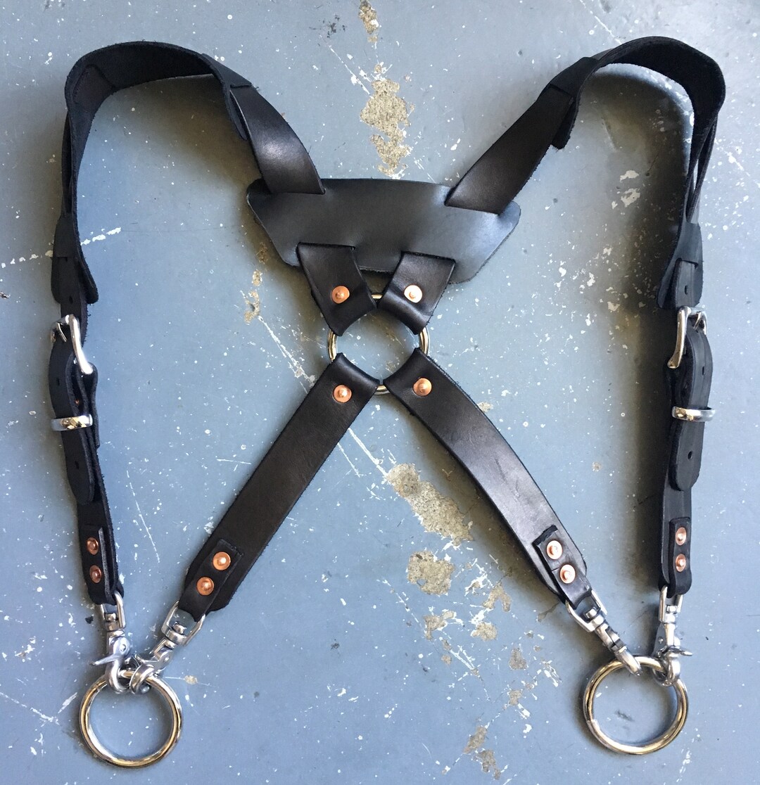 Leather Harness With Double Detachable Rings - S/M - Etsy