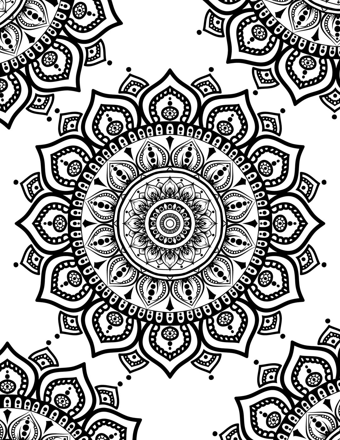 Magical Mandala Adult Digital Coloring Page - Etsy