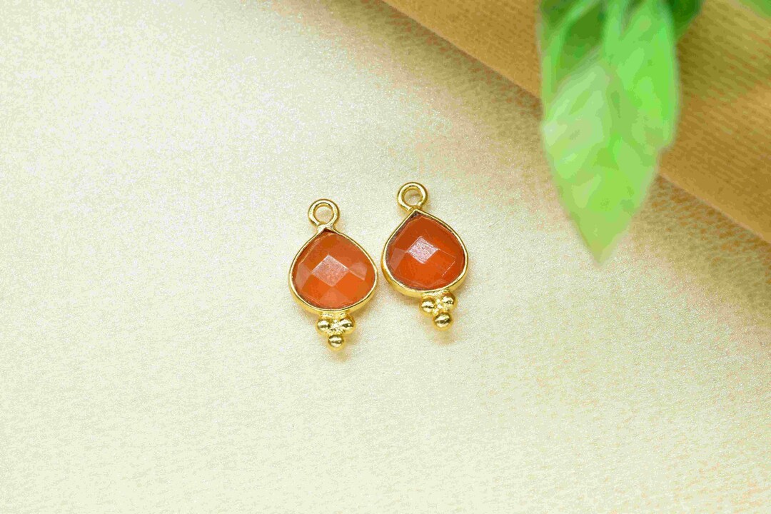 Fiery Carnelian Heart Pendant | 8mm Faceted Gemstone | Single Bail ...