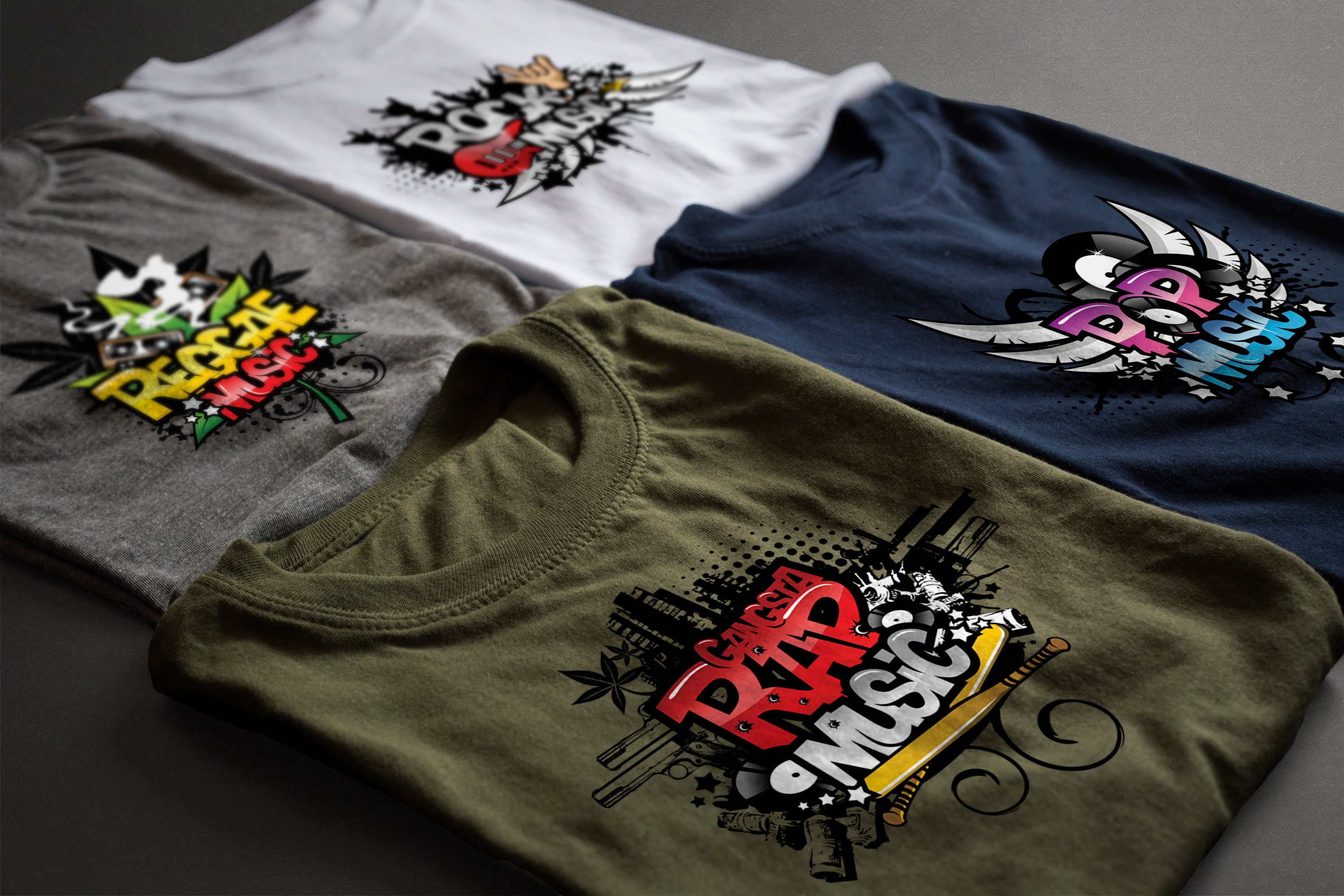 9 Music Genres Designs Bundle SVG,EPS,PNG Printable for T-shirts ...