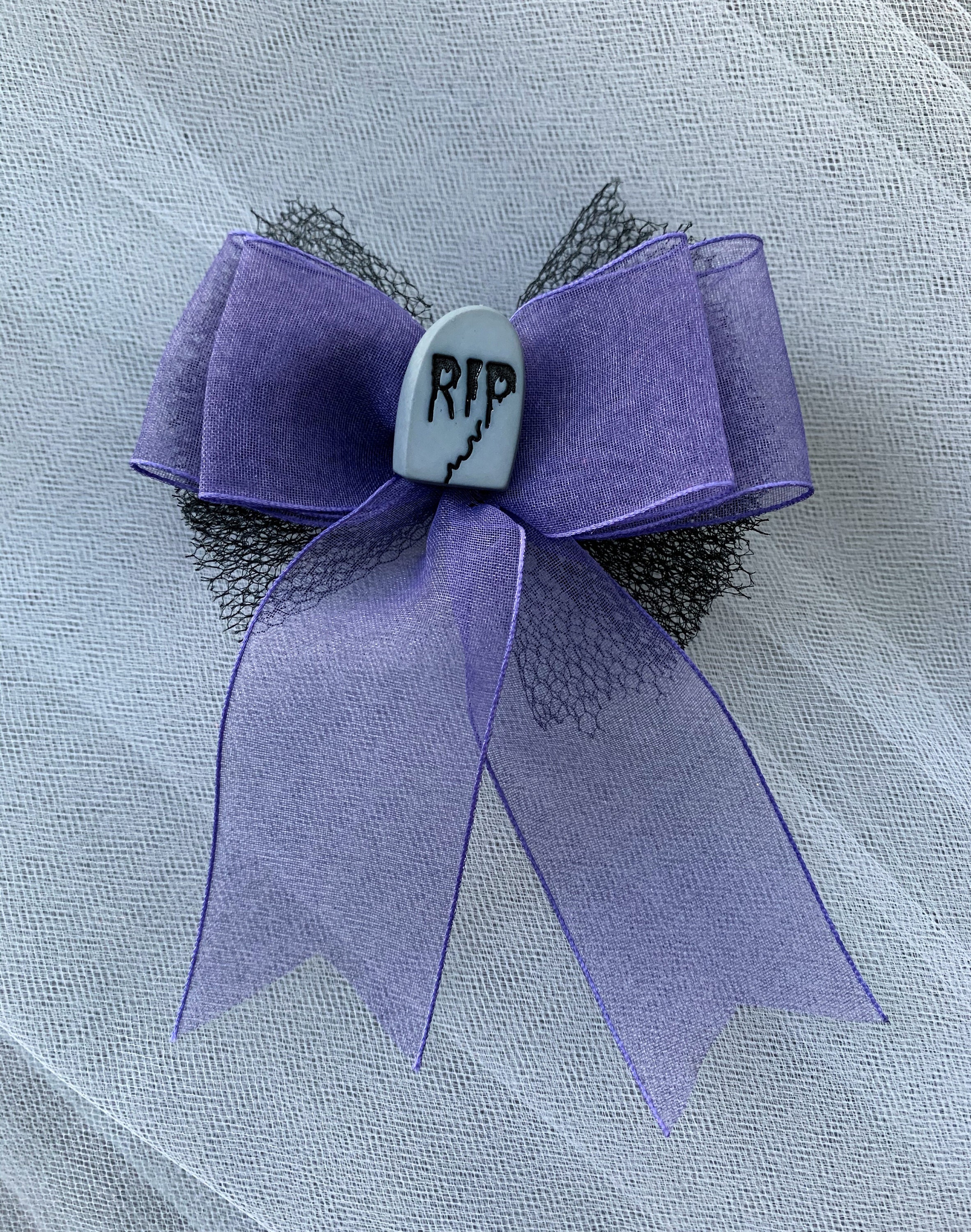 RIP Tombstone Hair Bow Halloween Hair Bow Organza Hair Bow - Etsy