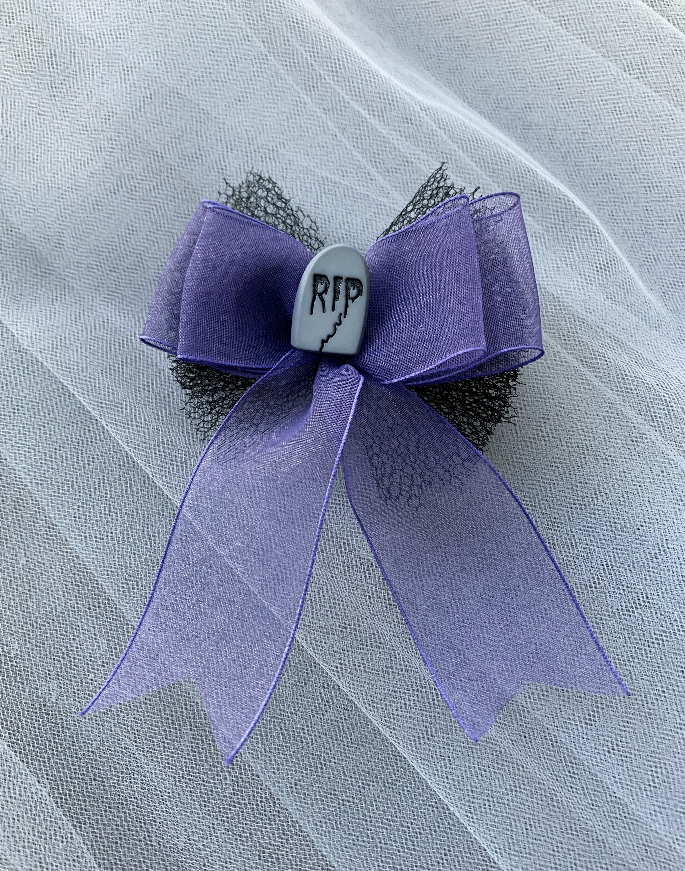 RIP Tombstone Hair Bow Halloween Hair Bow Organza Hair Bow - Etsy