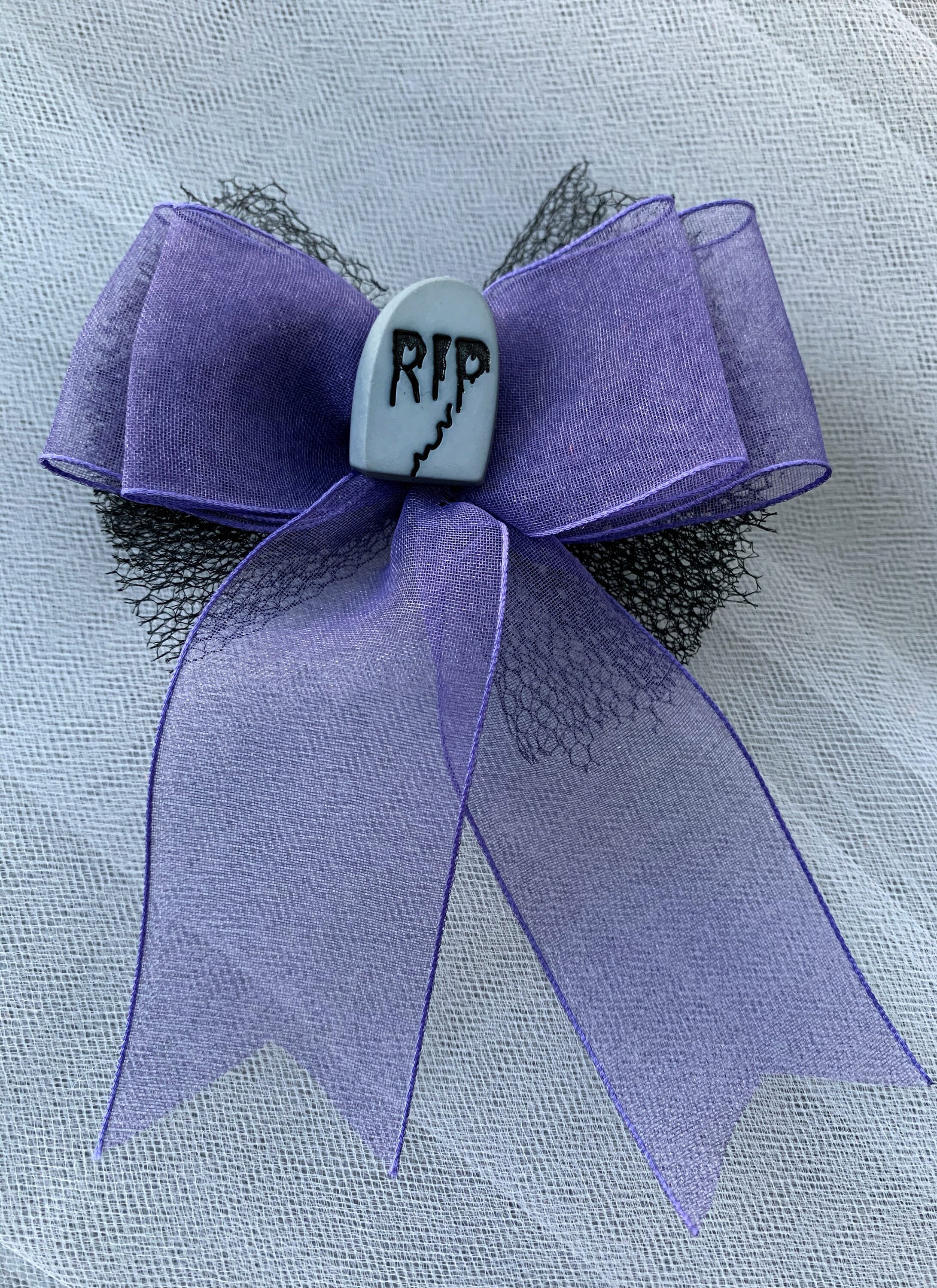 RIP Tombstone Hair Bow Halloween Hair Bow Organza Hair Bow - Etsy