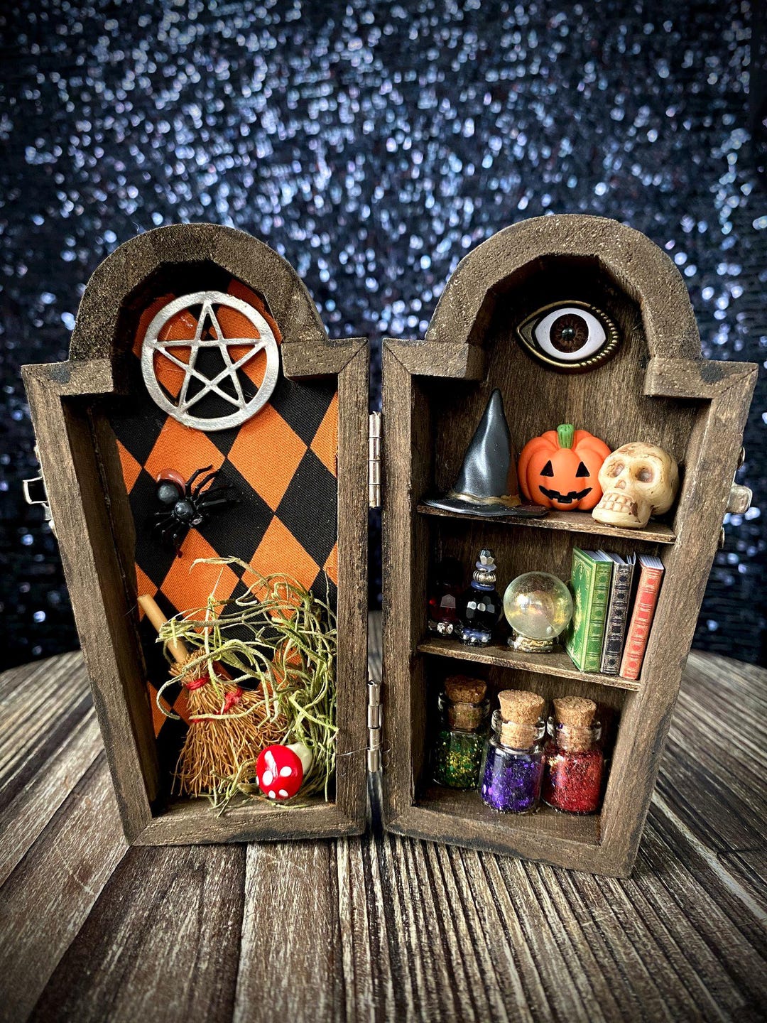 Mini Witch Coffin Bookshelf Shadowbox – Halloween Decor, OOAK Spooky ...