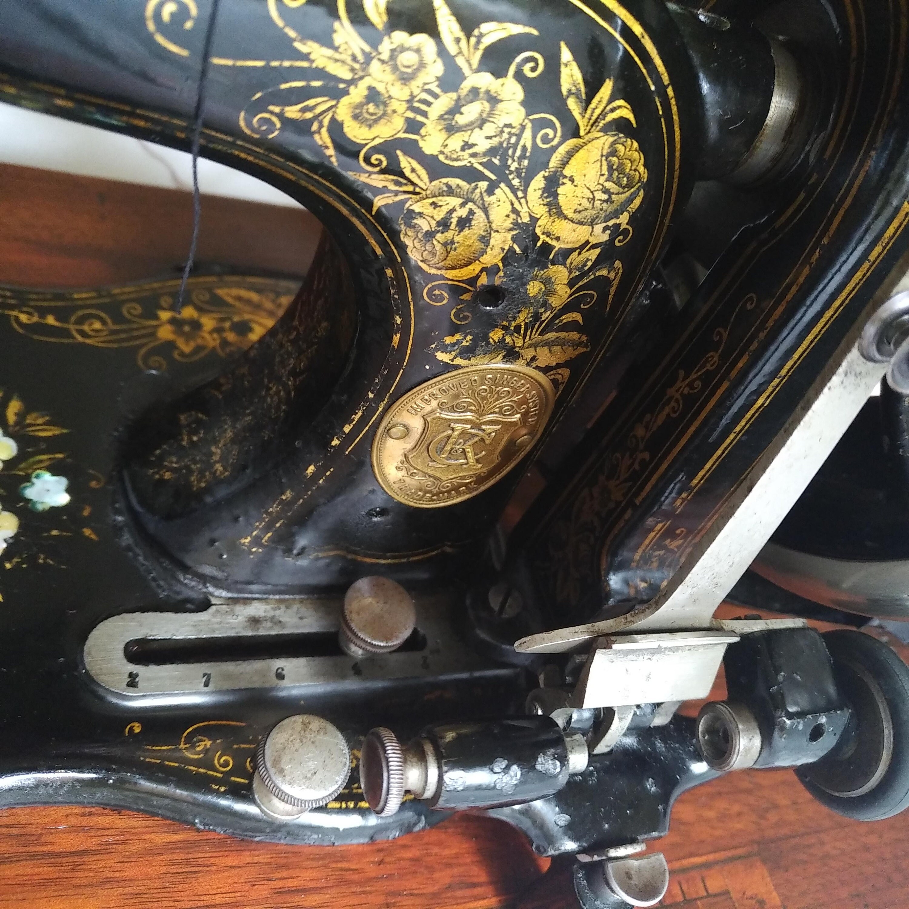 Antique Hand Crank Sewing Machine Singer Fiddlebase in Lovely - Etsy