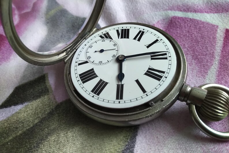 Antique Billodes Goliath Open Face Pocket Watch, With Albert Chain and ...