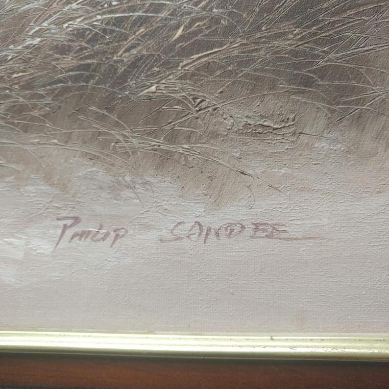 Vintage Painting on Wood/hardboard, Seascape by Philip Sandee - Etsy