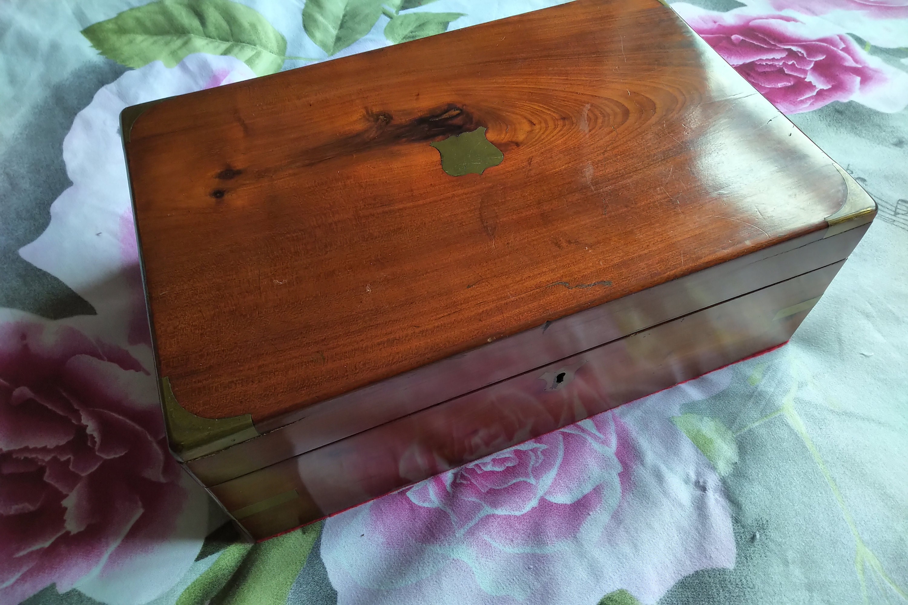 Antique Compact Wooden Writing Slope, Complete With Feather Dip Pen ...