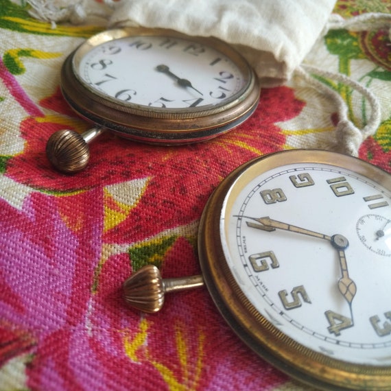 Antique Rare Swiss Made Large Pocket Watch Styled Pai… - Gem