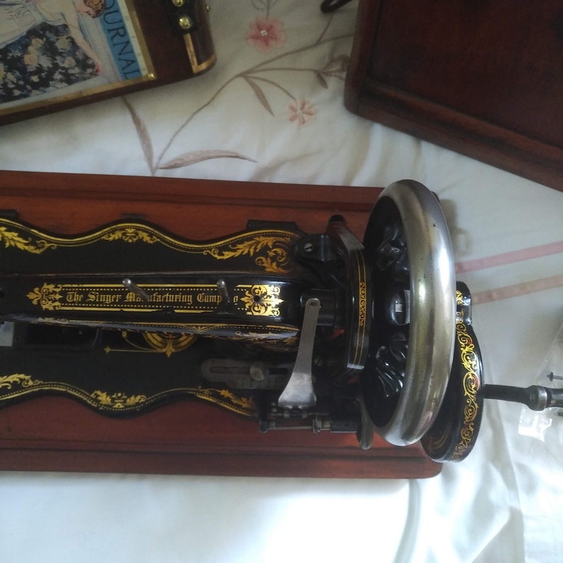 Antique Hand Crank Sewing Machine Singer Fiddlebase Model 12 - Etsy