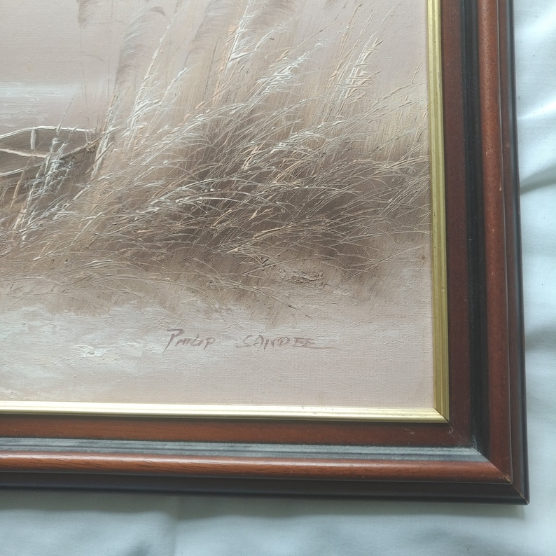 Vintage Painting on Wood/hardboard, Seascape by Philip Sandee - Etsy