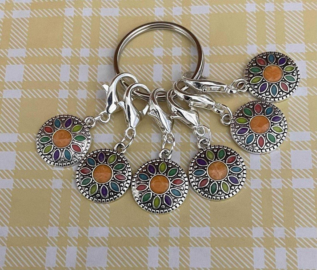 Stitch Marker SET of 6 Markers Crochet Knitting Counter Zipper Pulls ...