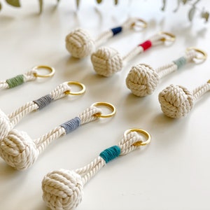 Holiday Gifts Monkey Fist Key Chain, Floating Nautical Key Holder, Boho ...
