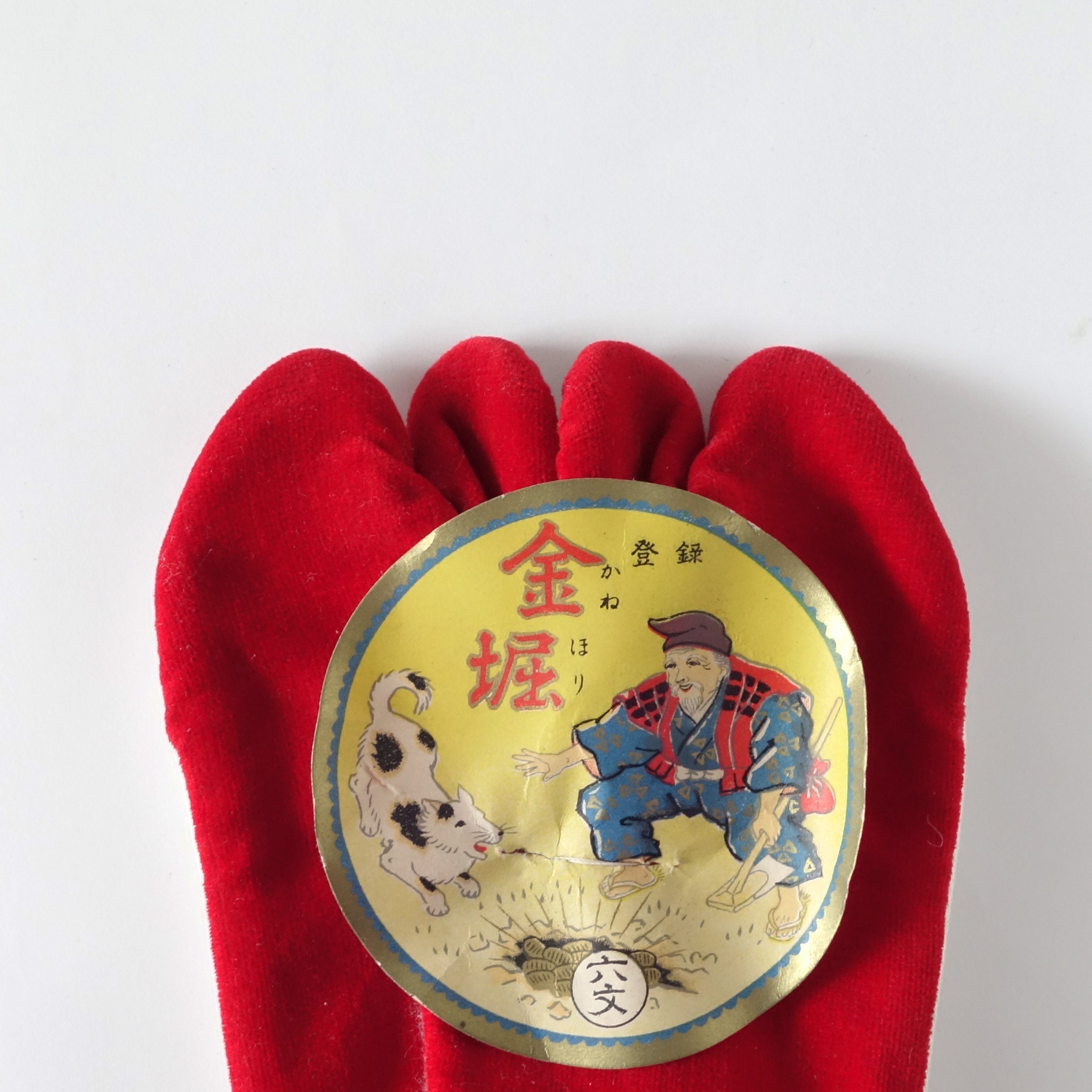 Japanese Red Tabi Socks for Kids With Cute Label Oni Tabi - Etsy Sweden