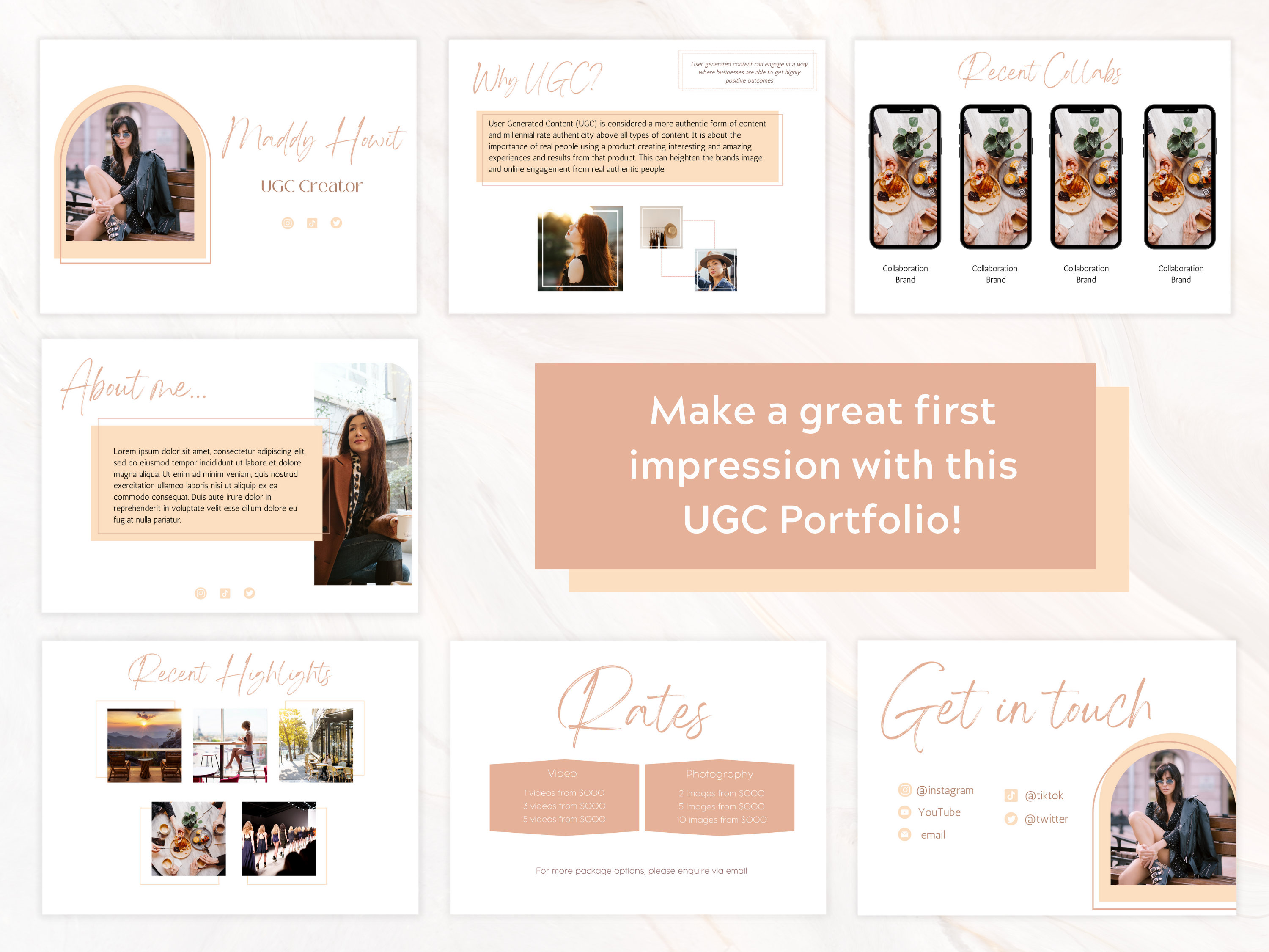 UGC Creator Portfolio, UG Template, UGC Media Kit, Influencer Kit ...