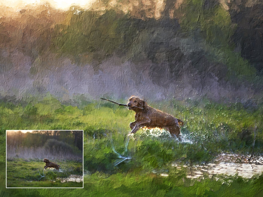 Custom Dog Memorial Portrait, Unique Painting From Photo Remembrance ...