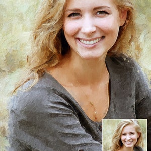 Custom Portrait Canvas Print. Personalized Digital Custom Painting ...
