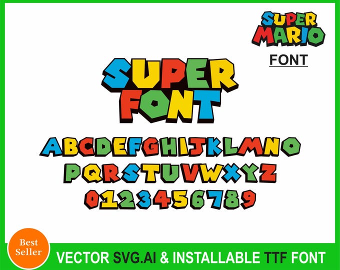 Super Mario Schrift, Super Mario Alphabet, Instant Download - Etsy.de
