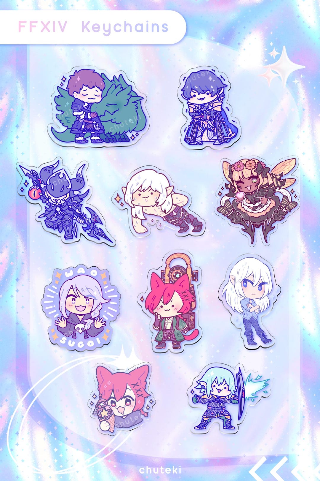 Final Fantasy XIV Acrylic Keychains Charms - Etsy