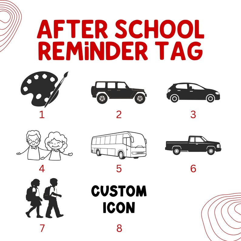 After School Bag Tag | Personalised After School Reminder Tags | Custom ...