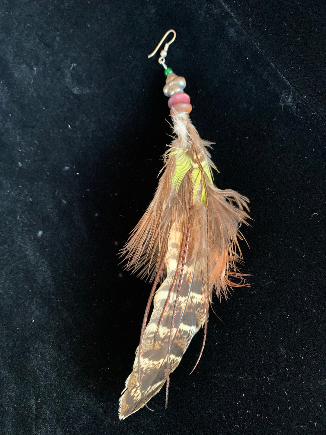 Peruvian Beautiful Handmade Single Feather Earring. - Etsy