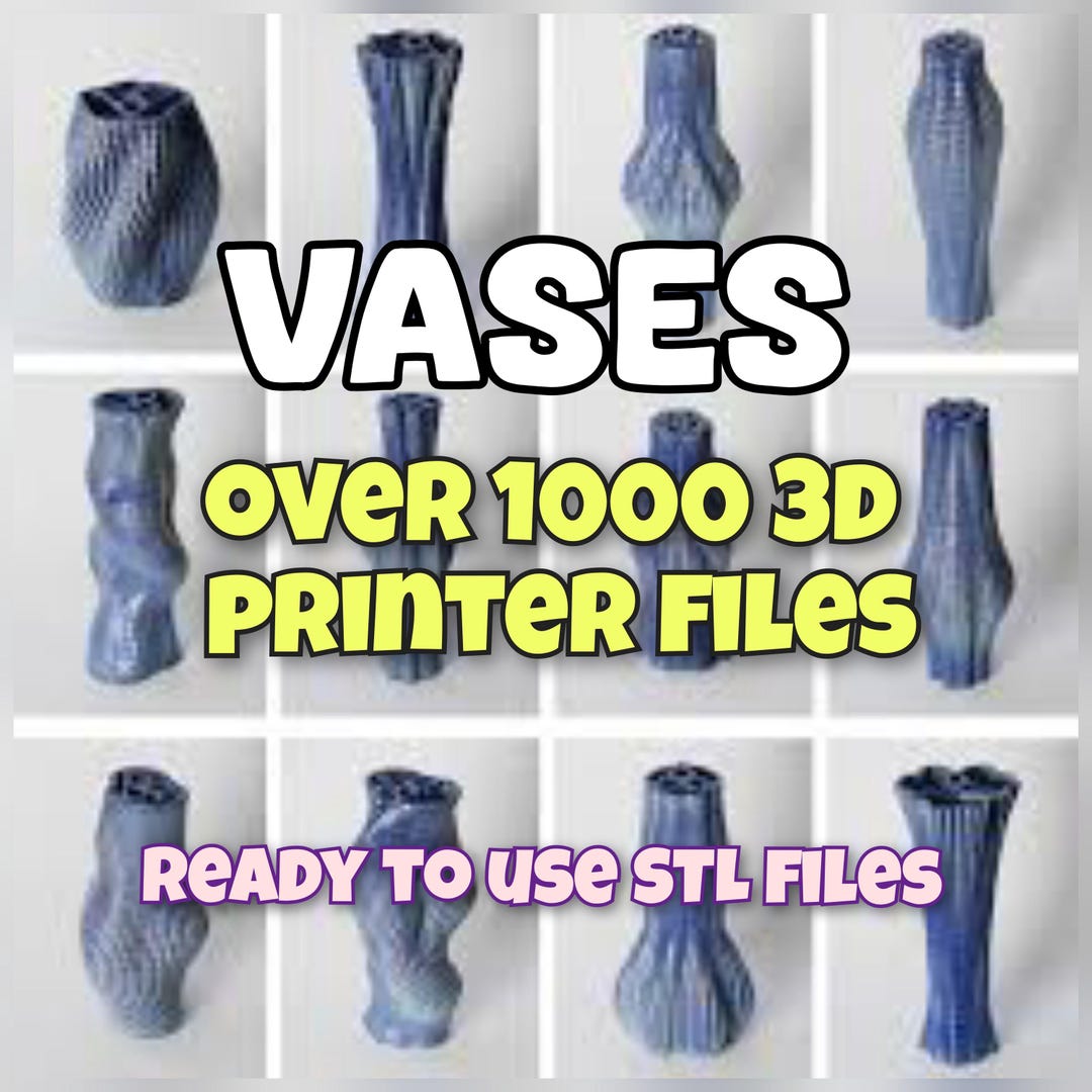 Vases Stl Pack: 1000+ 3D Printer Models (commercial Use) - Etsy