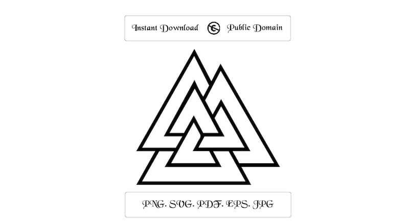 Valknut Viking Symbol, Ornament Design Files (PNG, SVG, PDF, Ai, Eps ...