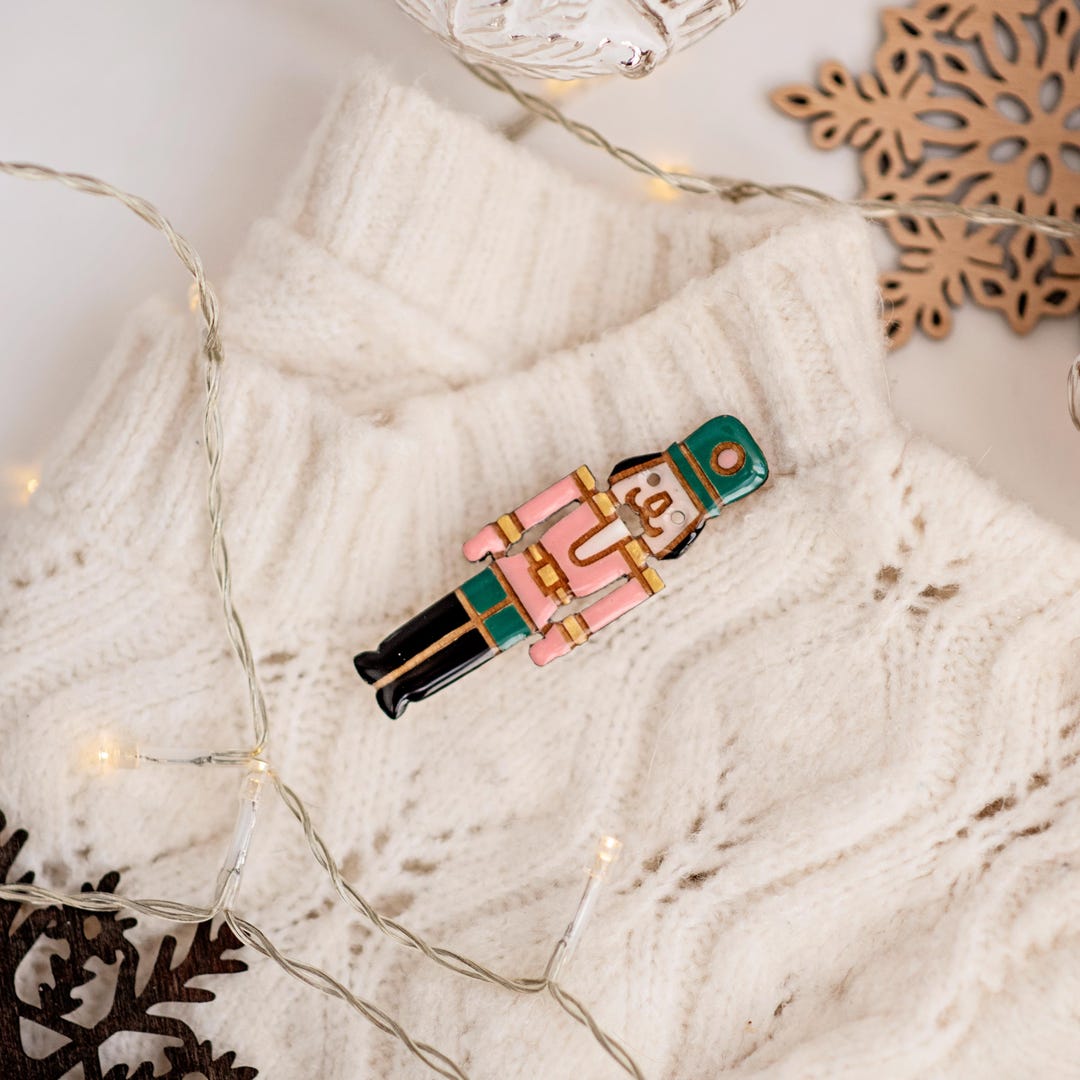 Pink Nutcracker Brooch Pin, Lapel Pins Men, Unique Holiday Gifts for Him, Cute Handmade ...