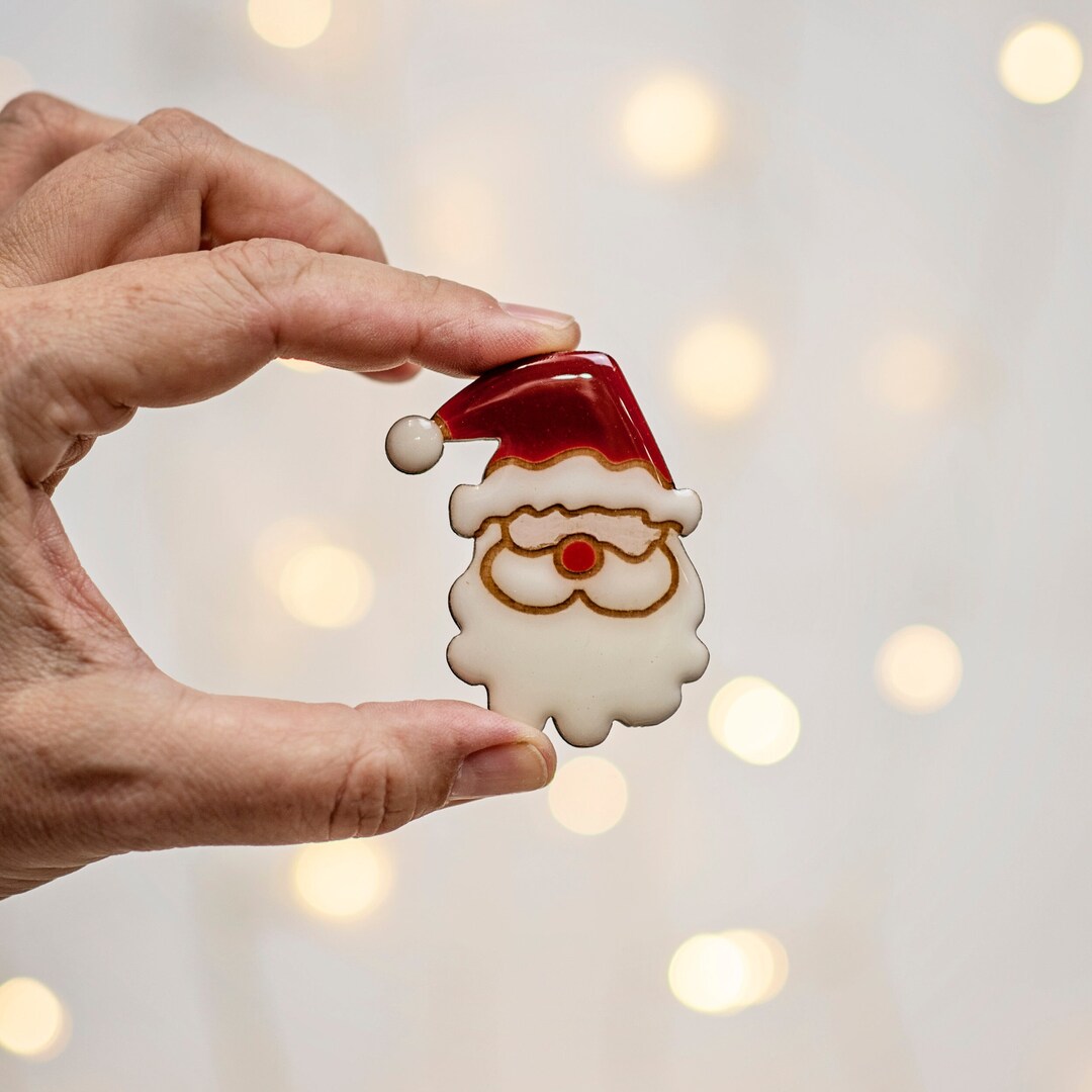 Cute Handmade Santa Claus Lapel Pin, Secret Santa Brooch Pin for Women ...