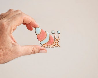 Snail Pin Blue - Etsy