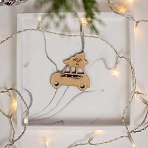 Pink Car With Christmas Tree Brooch Lapel Pin, Handmade Christmas ...