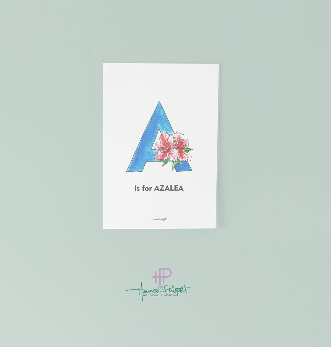 A is for Azalea Letter A Initial Print A6/A5/A4 Sizes - Etsy
