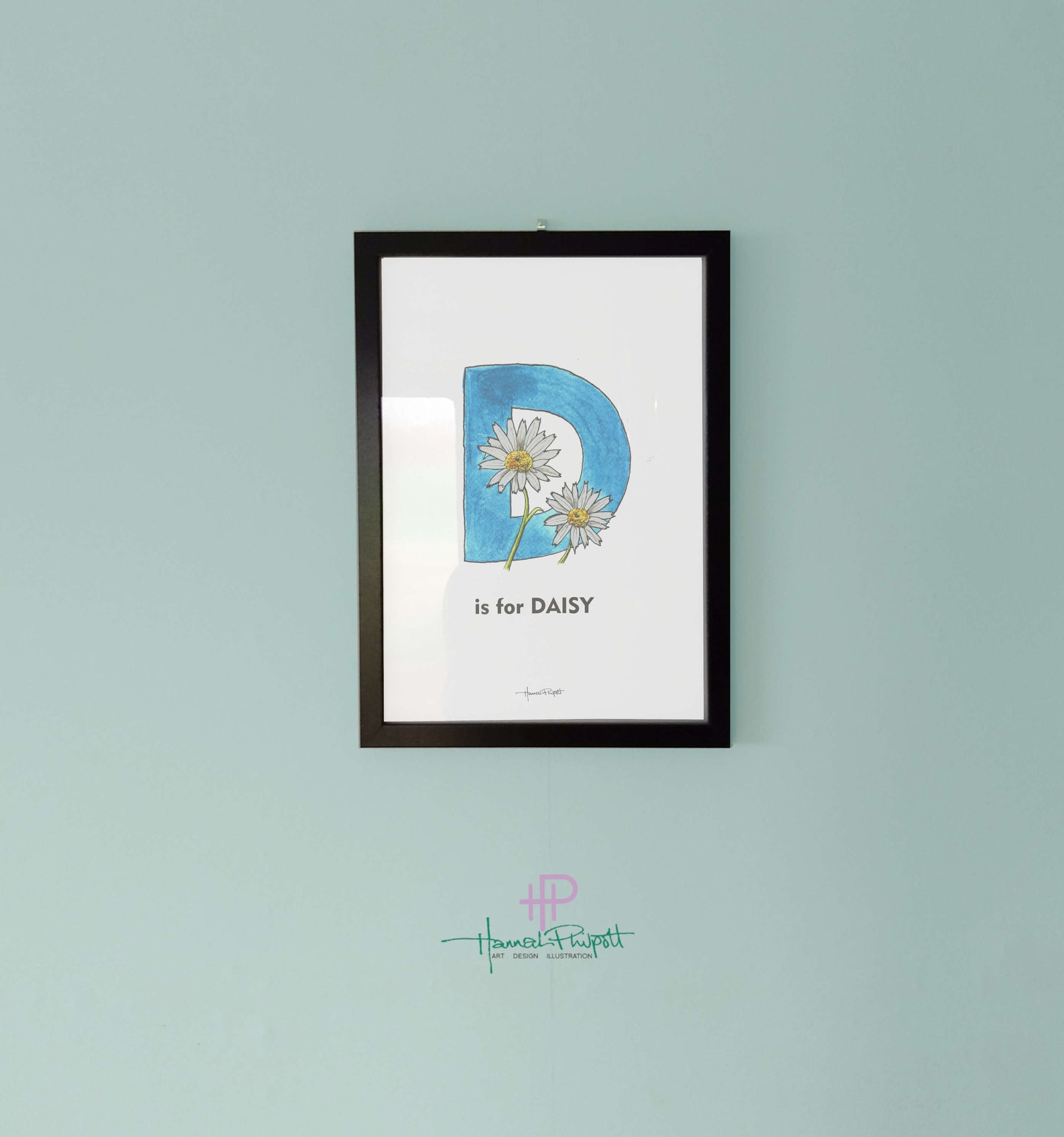 D is for Daisy Letter D Initial Print A6/A5/A4 Sizes - Etsy UK