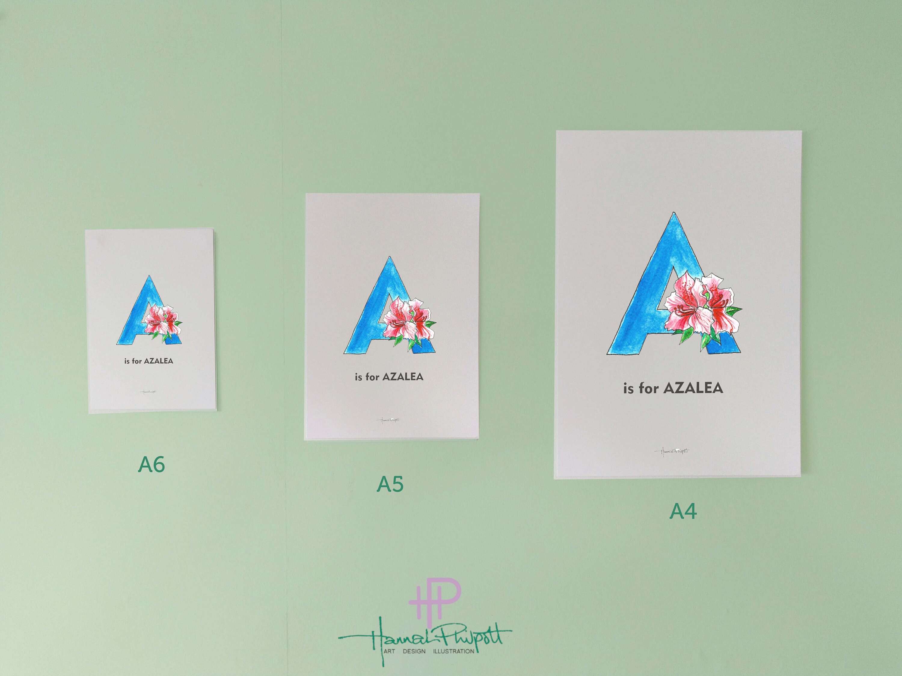 A is for Azalea Letter A Initial Print A6/A5/A4 Sizes Available Nursery ...