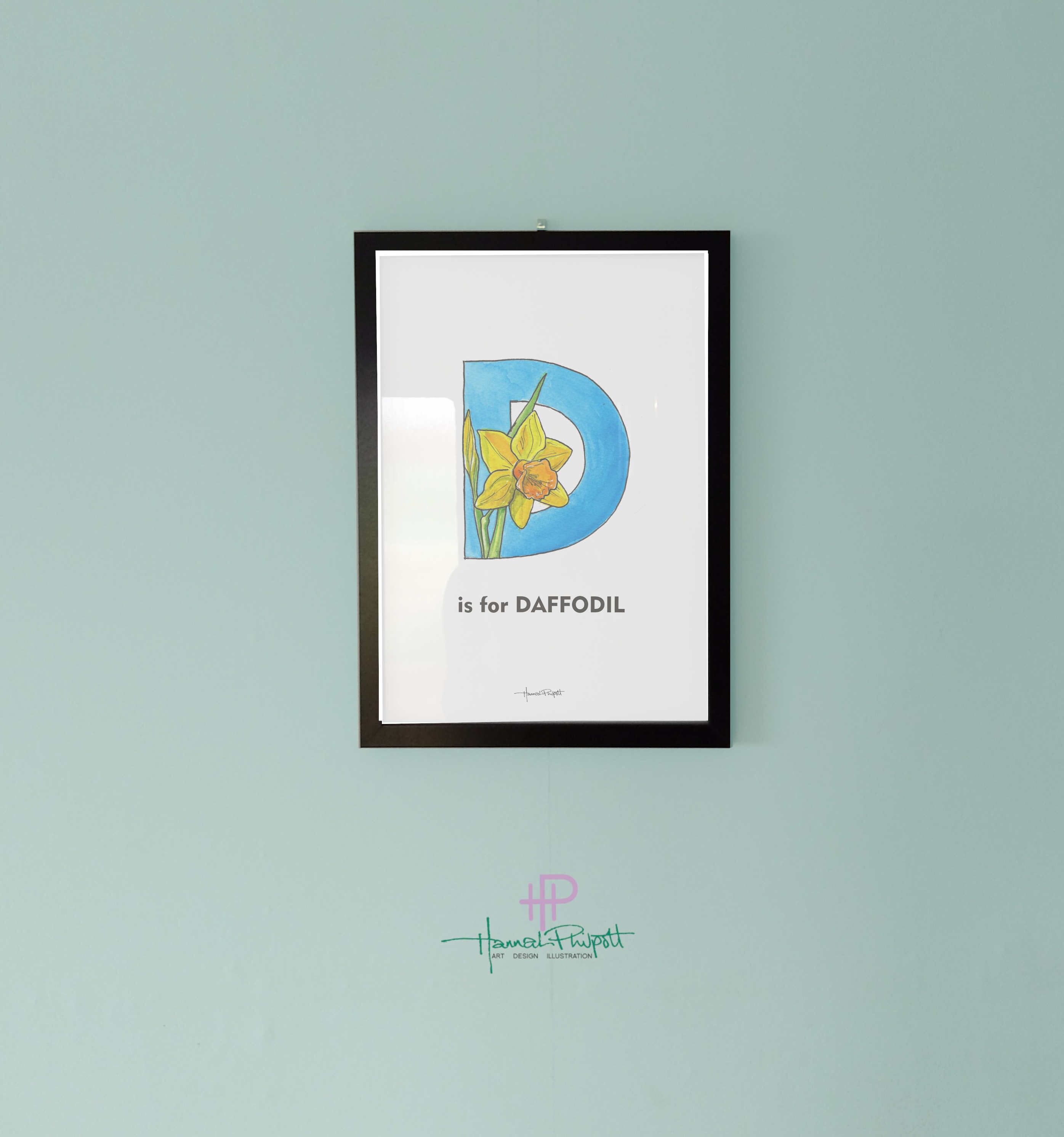 D is for Daffodil Letter D Initial Print A6/A5/A4 Sizes - Etsy