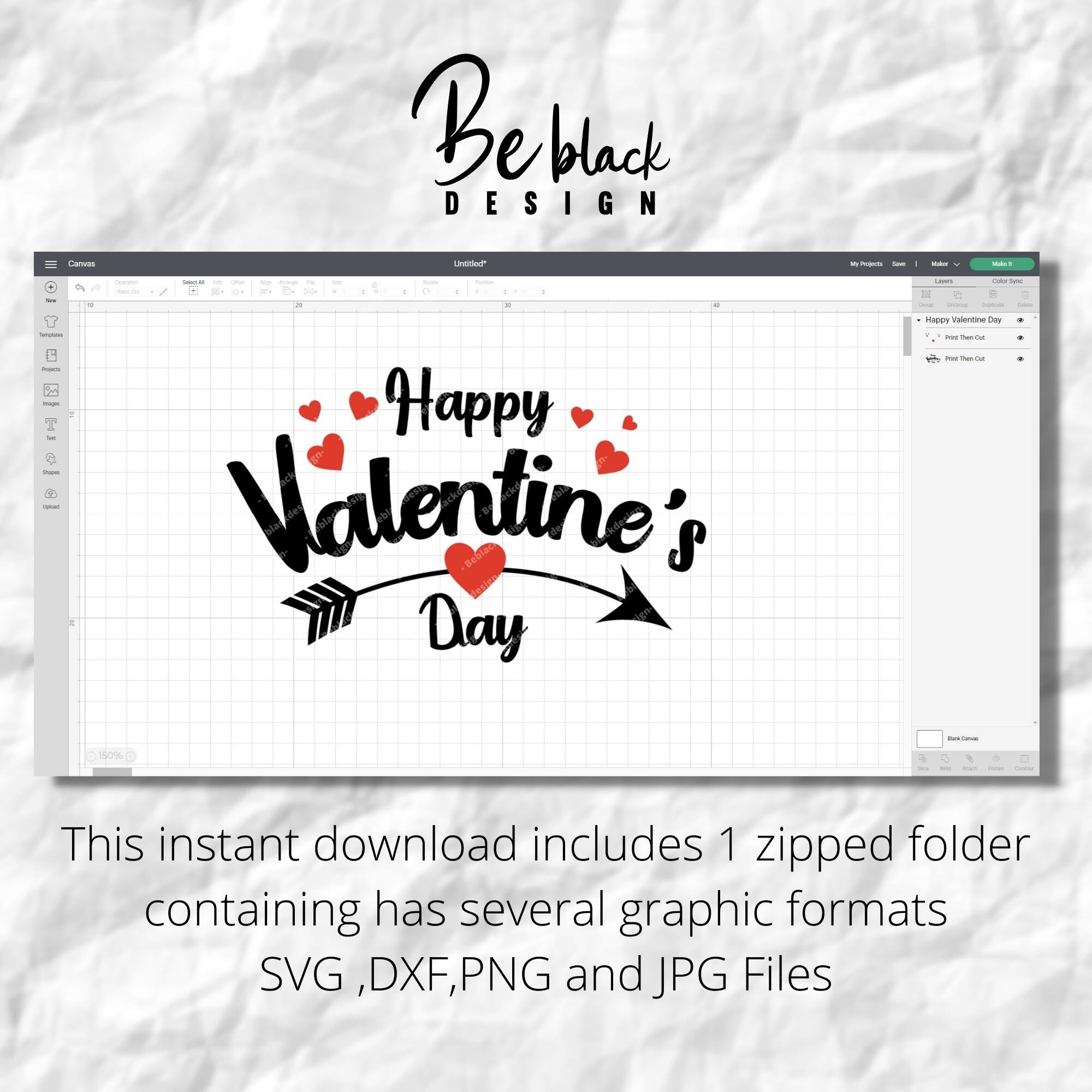 Happy Valentine's Day SVG, Arrow With Heart SVG, SVG Cutting File for ...