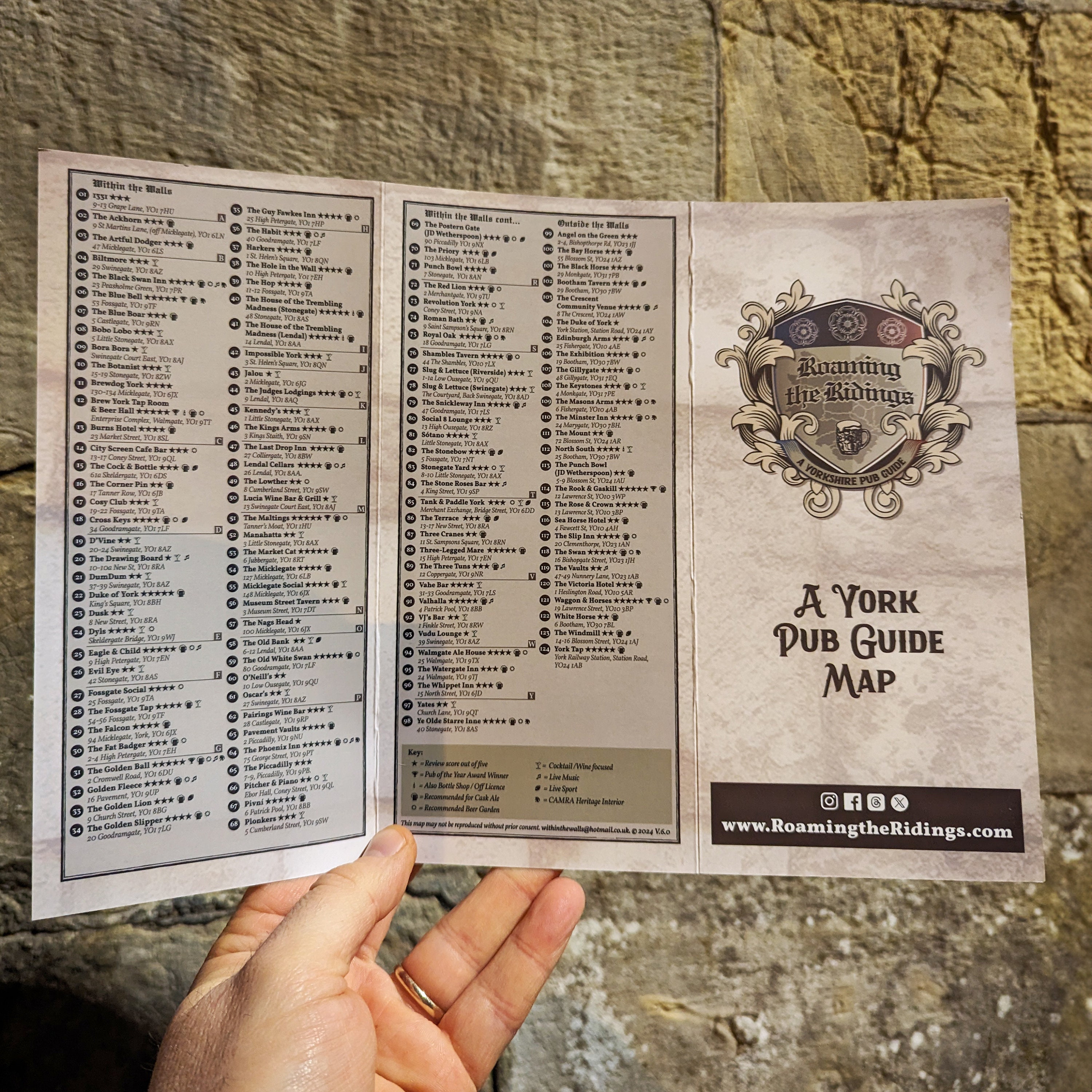 York Pub Guide Map - Pocket Guide - Etsy