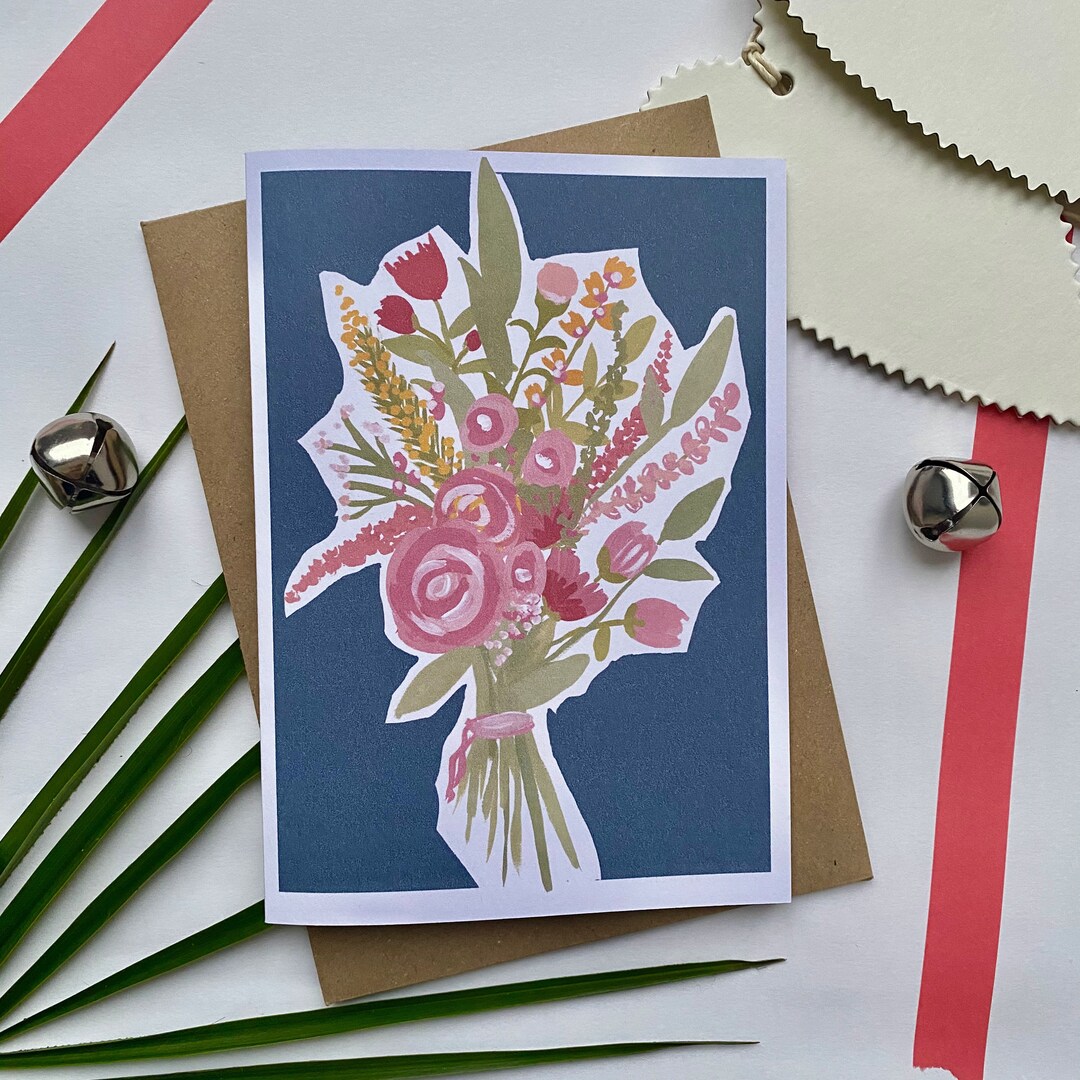 A6 Bouquet Gift Card - Etsy