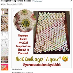 Hexagon Temperature Blanket Digital Crochet Pattern - Etsy