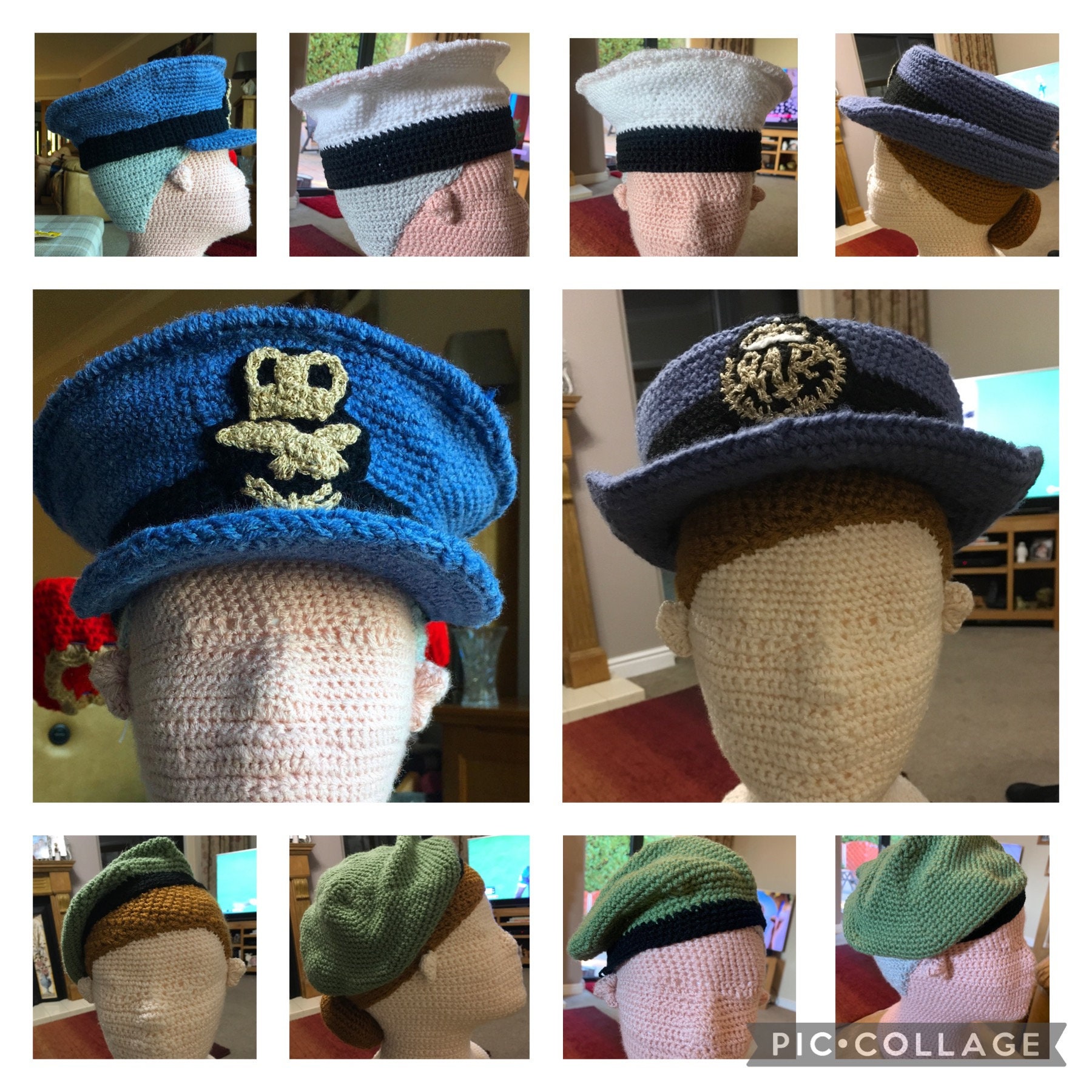 4 Armed Forces Hats Crochet Pattern - Etsy