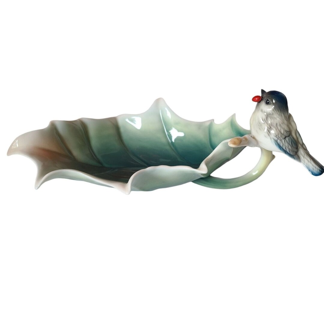 Franz Collection Winter Wonderland Chickadee Bird Candy Dish Holiday ...