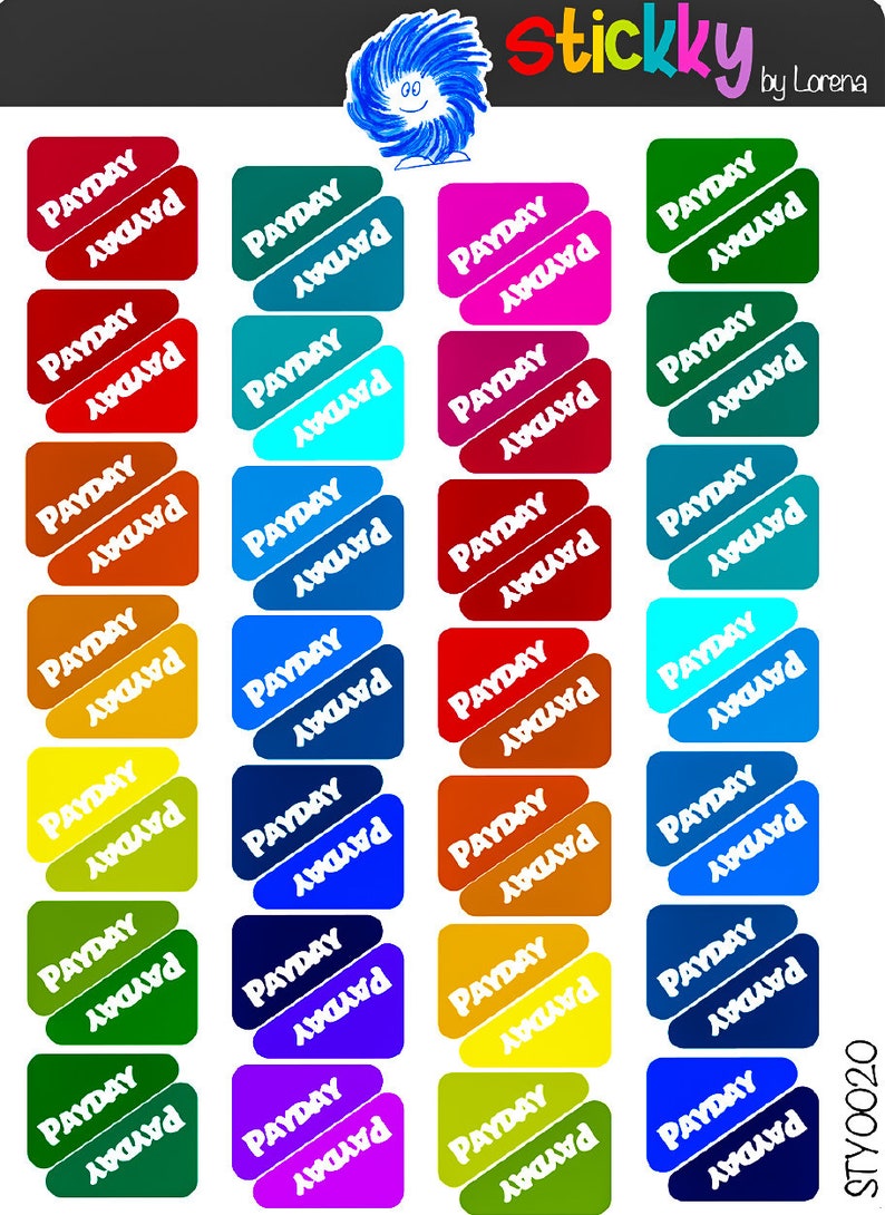 Payday Flag Stickers Sheet | Etsy