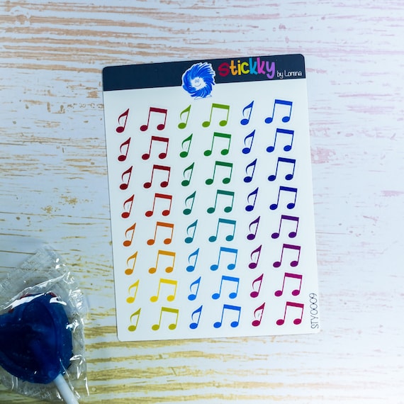 Music Notes Stickers Sheet - Etsy